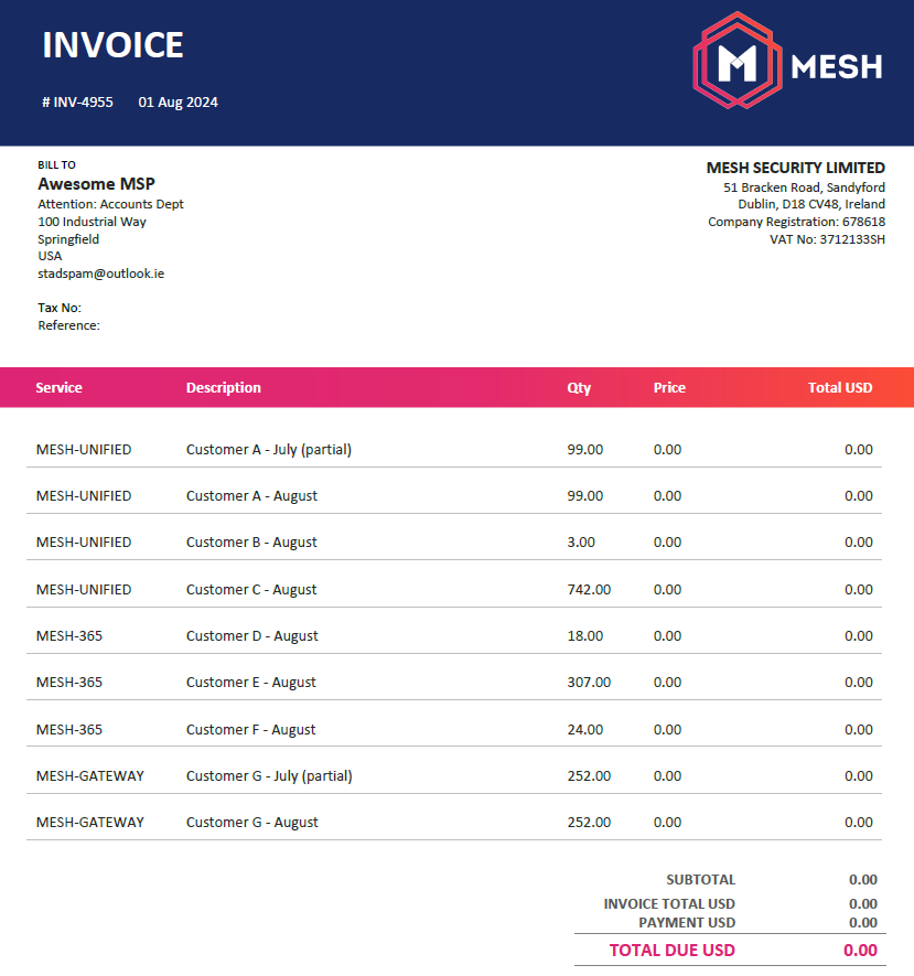 Invoices / Billing / Licenses