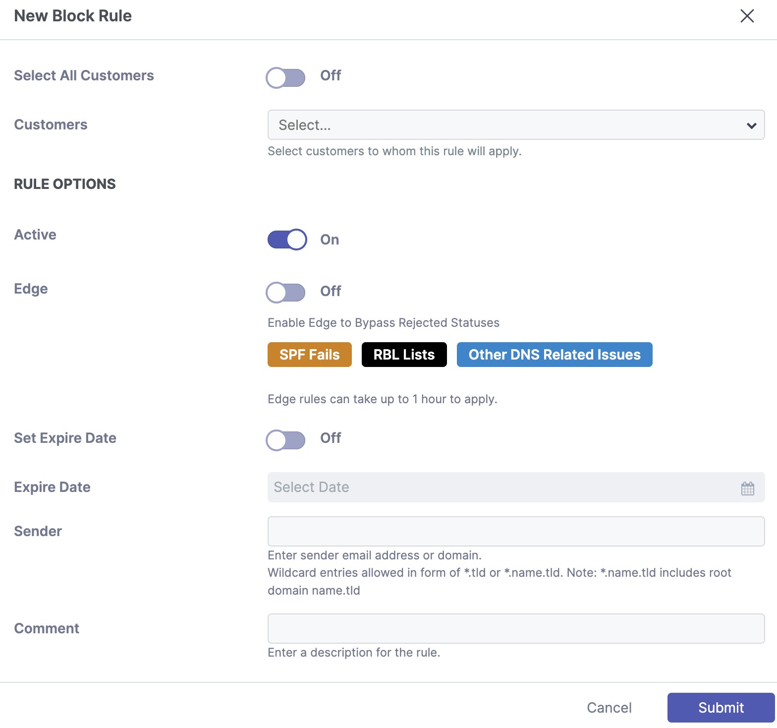 Creating a Block Rule